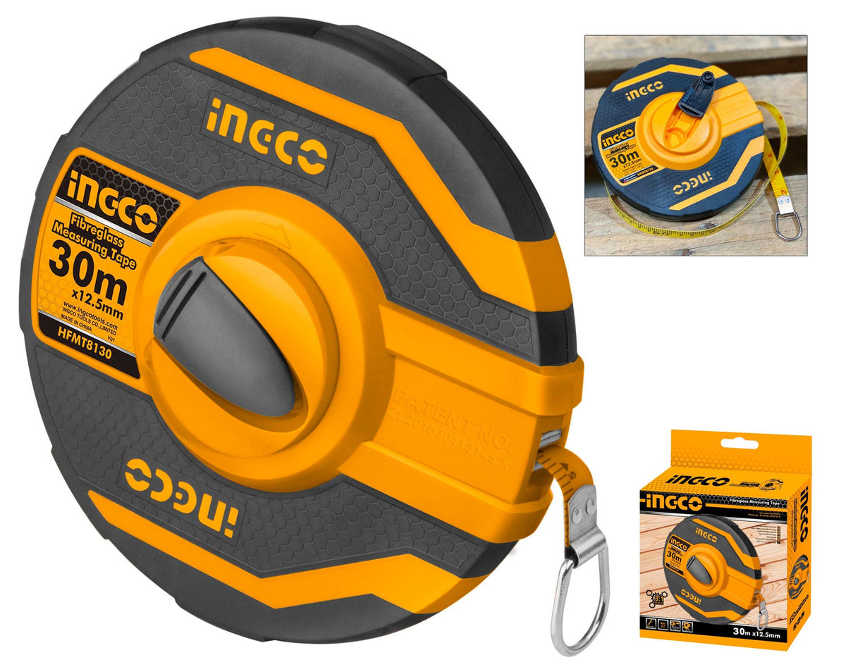 Ingco Fiberglass Measuring Tape (Closed Case) – vertexpowertools