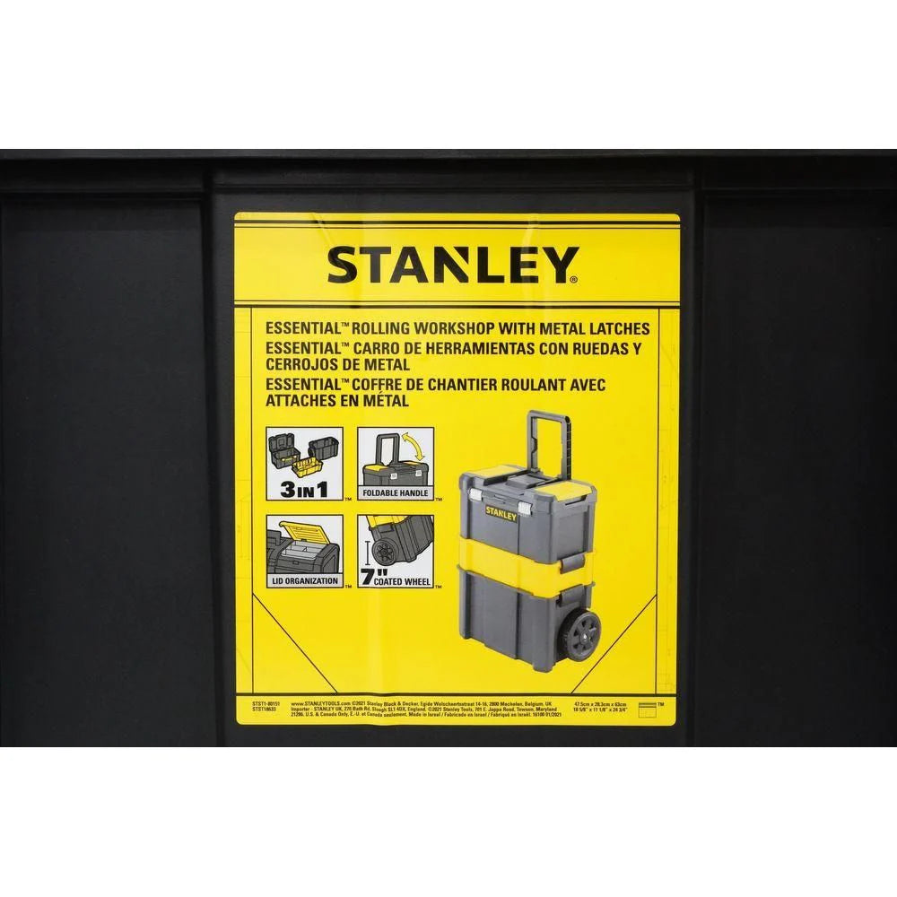 Stanley 80-151 Metal Latch Plastic Tool Box Set with Trolley / Rolling ...