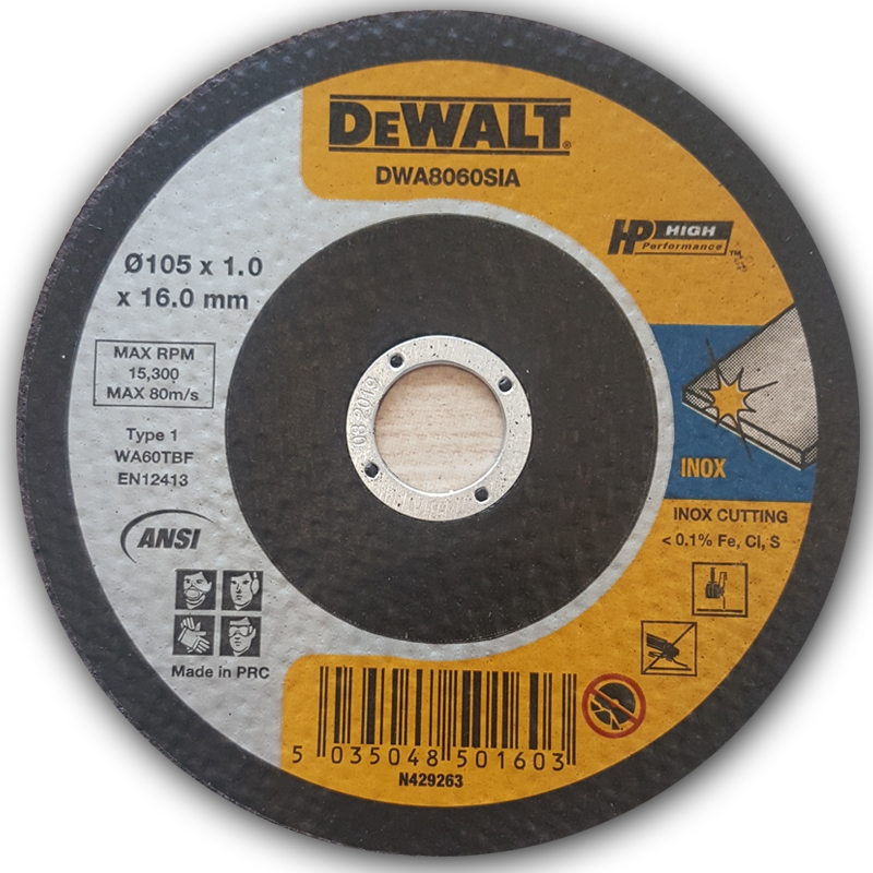 Dewalt DWA8060SIA S/S Cut Off Wheel 4" Super Thin (DWA8060B50 INOX ...