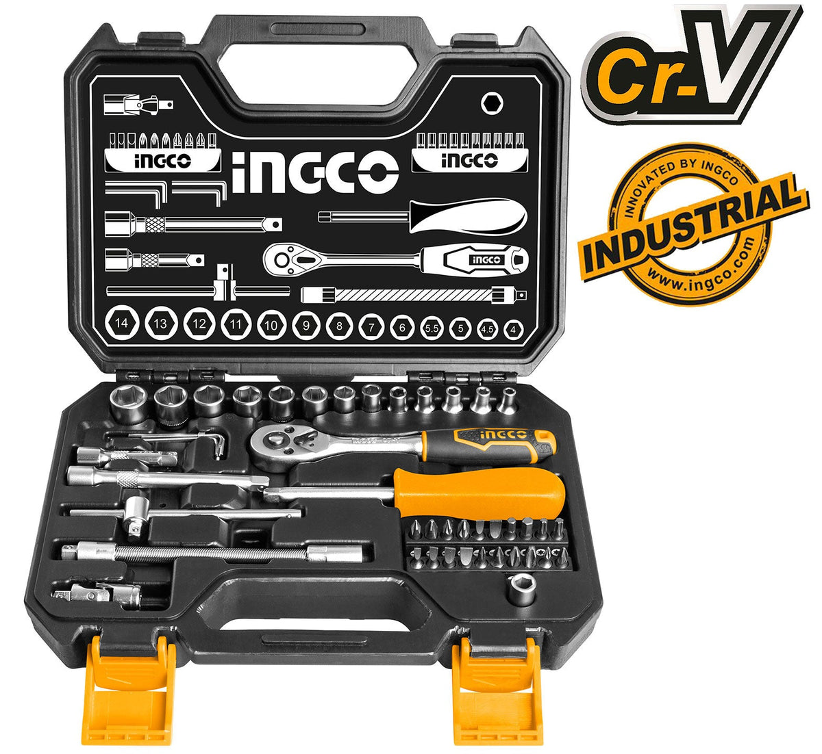 Ingco HKTS14451 45pcs Socket Wrench Set 1/4" Drive – vertexpowertools