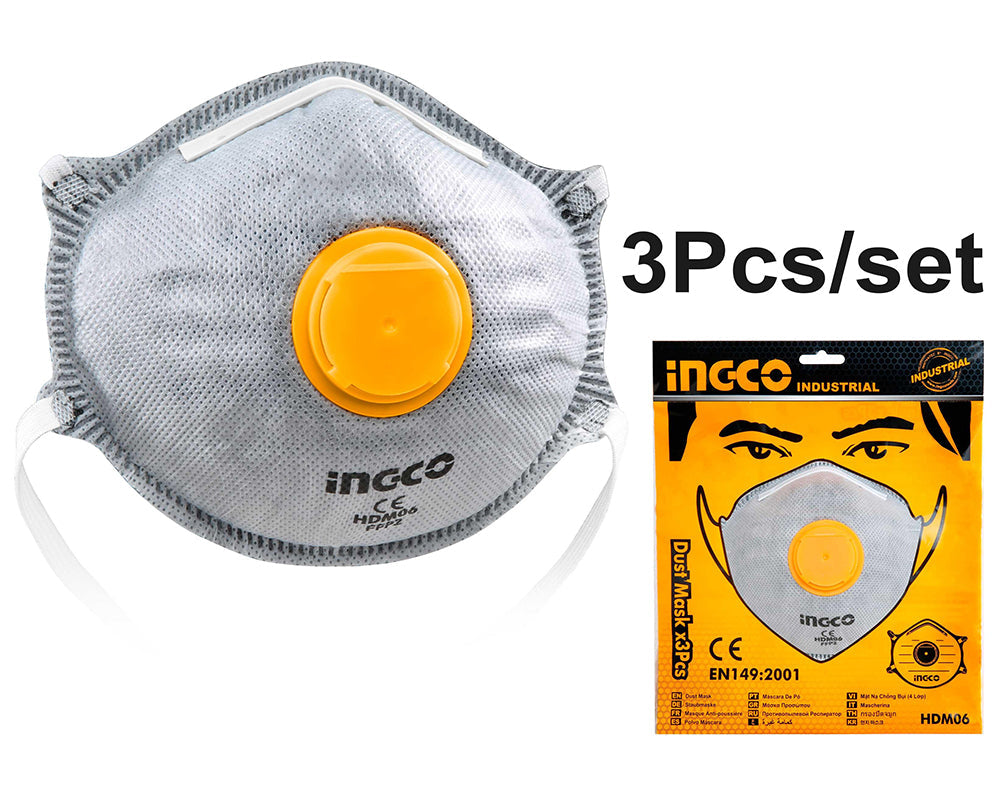 Ingco HDM06 Dust Mask with Valve (Activated Carbon Fiber ...