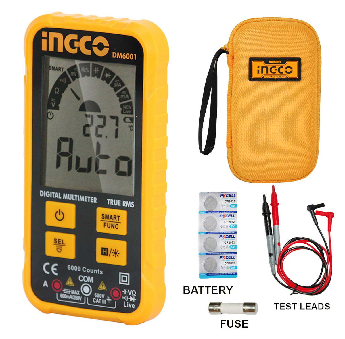 Ingco DM6001 Digital Multi Meter / Tester True RMS – vertexpowertools