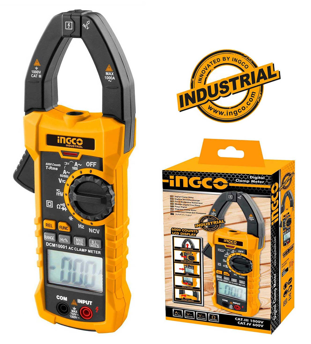 Ingco DCM10001 Digital Clamp Meter 6000counts – vertexpowertools