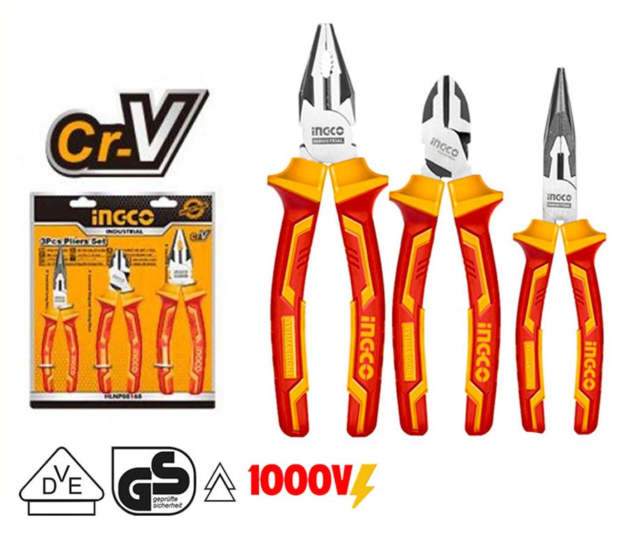 Ingco HIKPS28313 3pcs Insulated Pliers Set 1000V – vertexpowertools