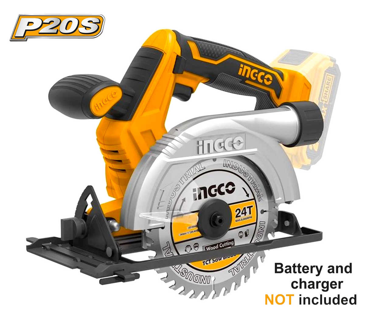 Ingco CSLI1401 20V Cordless Circular Saw 6" (Bare) – vertexpowertools