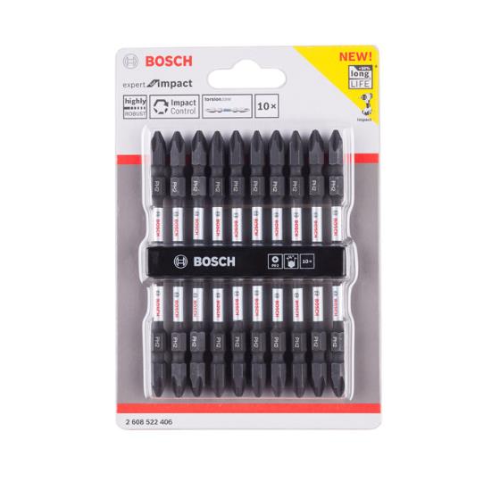 Bosch Screwdriver Impact Bit set PH2 x 110mm Double Ended (10pcs) 2 60 ...