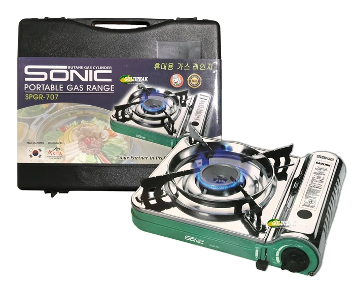 Sonic SPGR-707 Portable Stainless Gas Range With Carrying Case (Butane ...